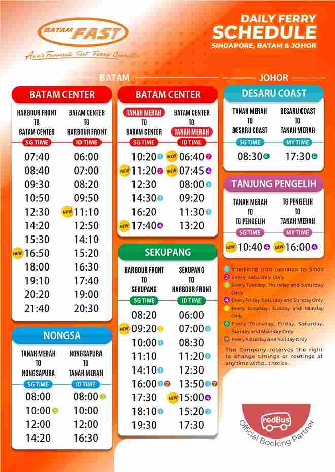 Batam Fast Ferry Schedule | Latest Release for December 2024
